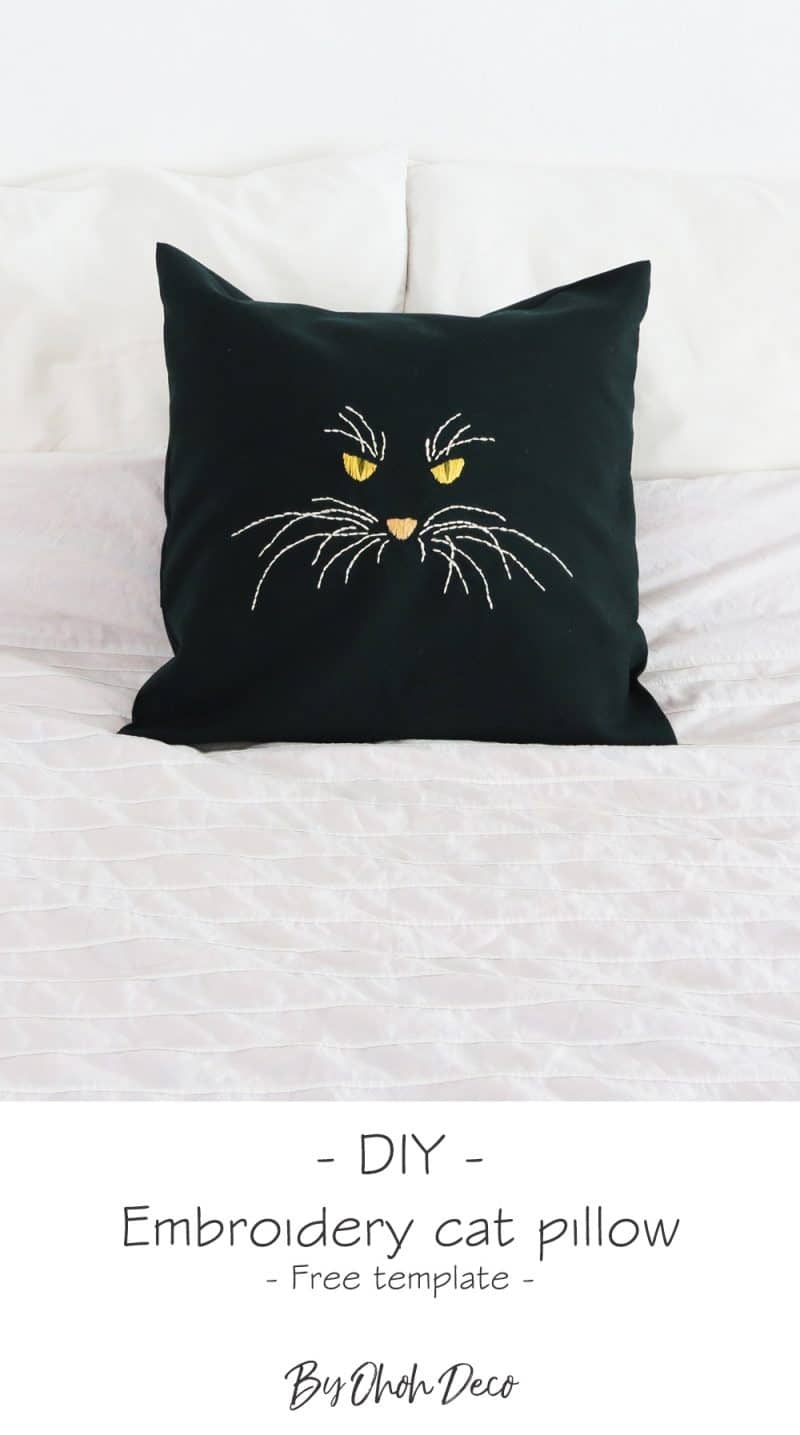 Decorative embroidered Cat Pillow