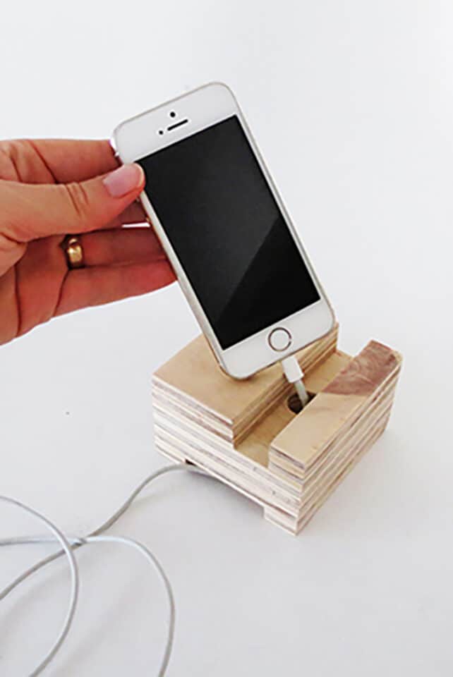 DIY plywood phone stand