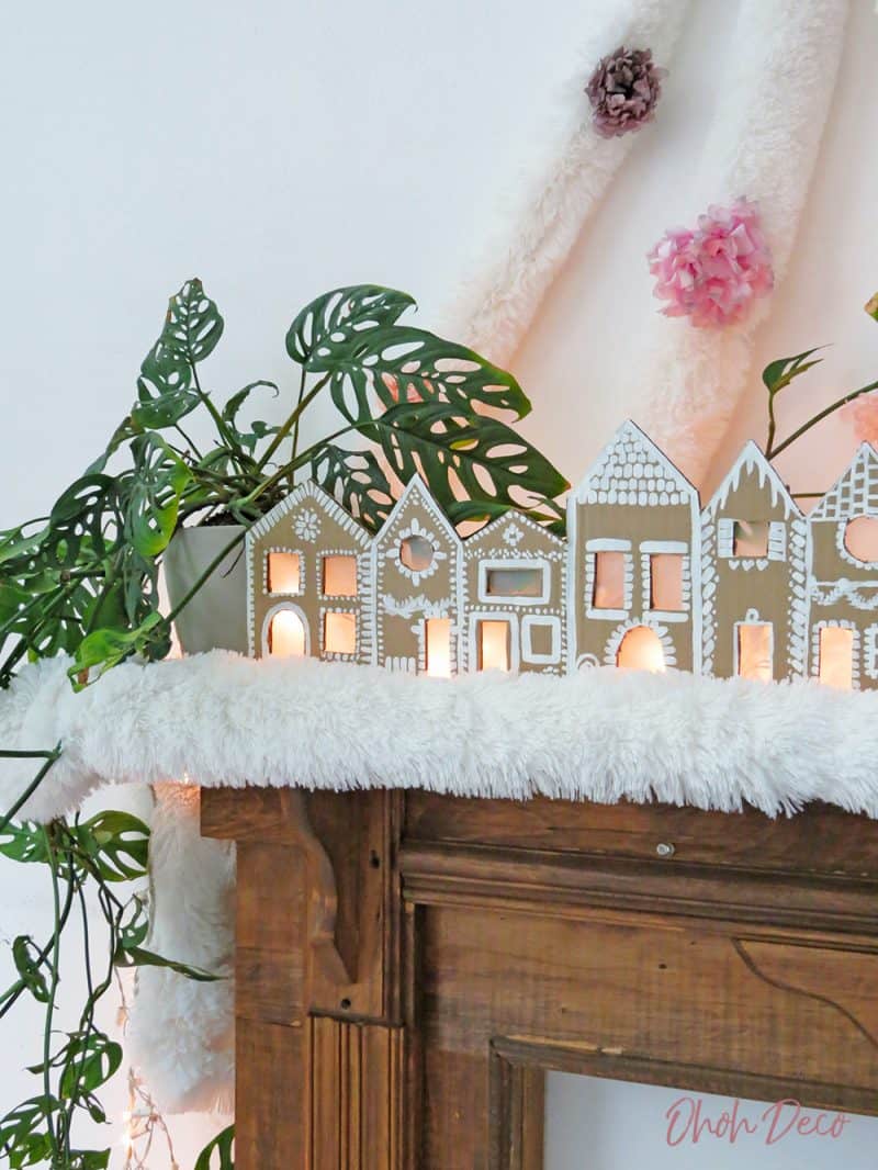 How to make a Christmas gingerbread village with cardboard