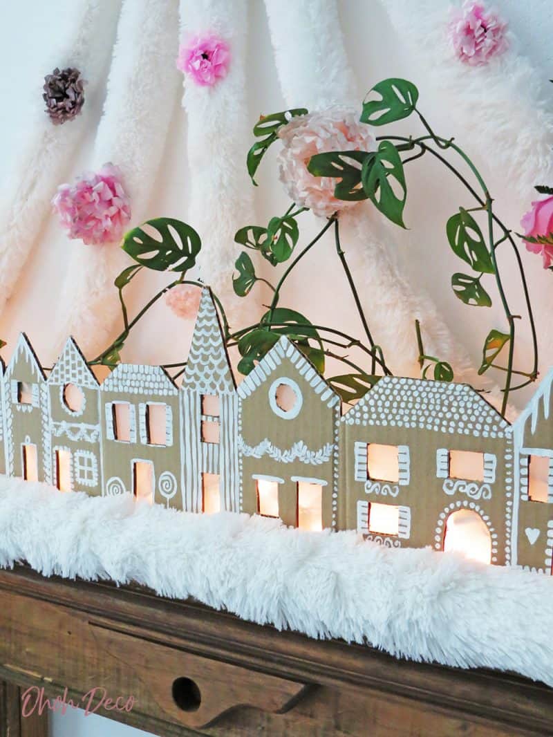 How to make a Christmas gingerbread village with cardboard