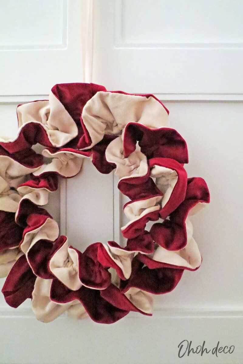 Easy to make Fabric Christmas Wreath