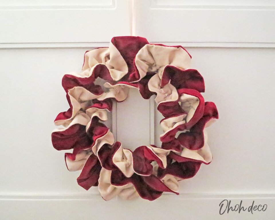 Easy to make Fabric Christmas Wreath