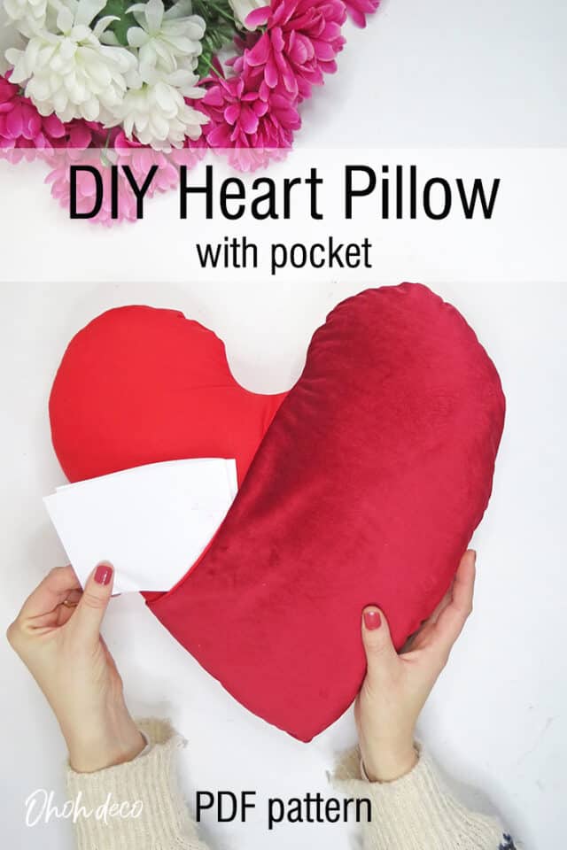 Heart Pillow Pattern (with a gift pocket)