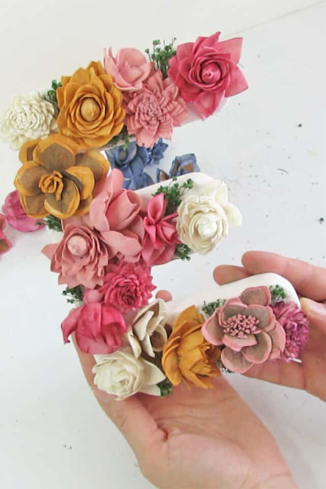 How to make Flower Letter with Sola Wood Flowers