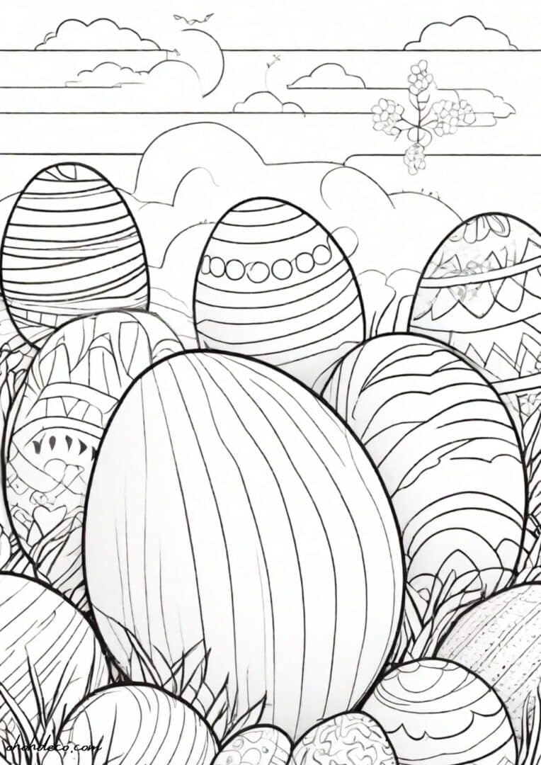 Spring-coloring-page-Easter-eggs-1 - Ohoh deco