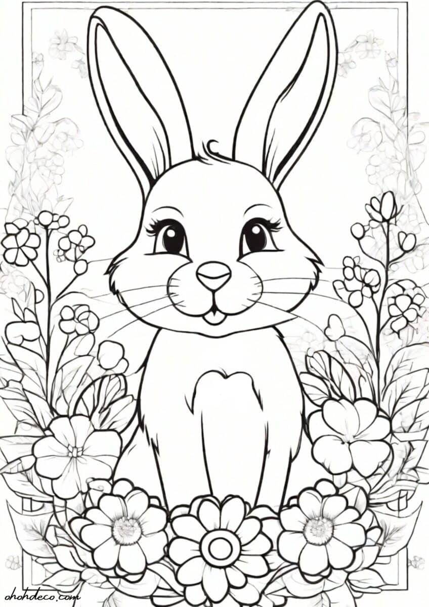 Spring-coloring-page-bunny-1 - Ohoh deco