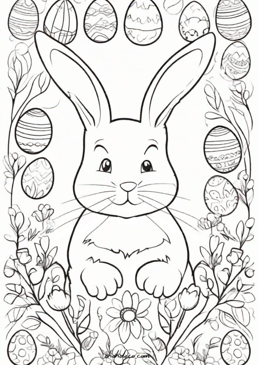 Spring-coloring-page-bunny-eggs - Ohoh deco