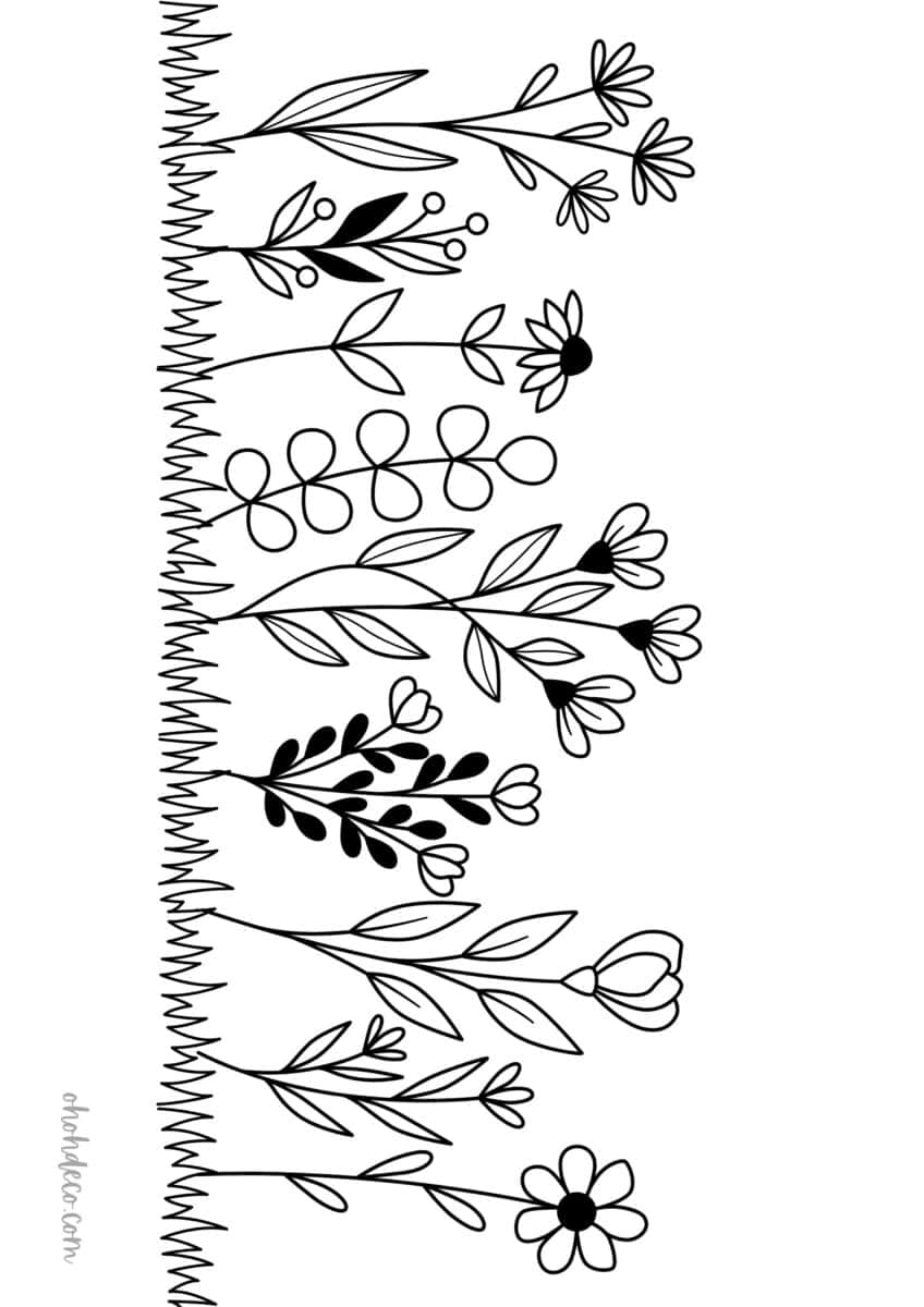 flower-grass-coloring-page - Ohoh deco