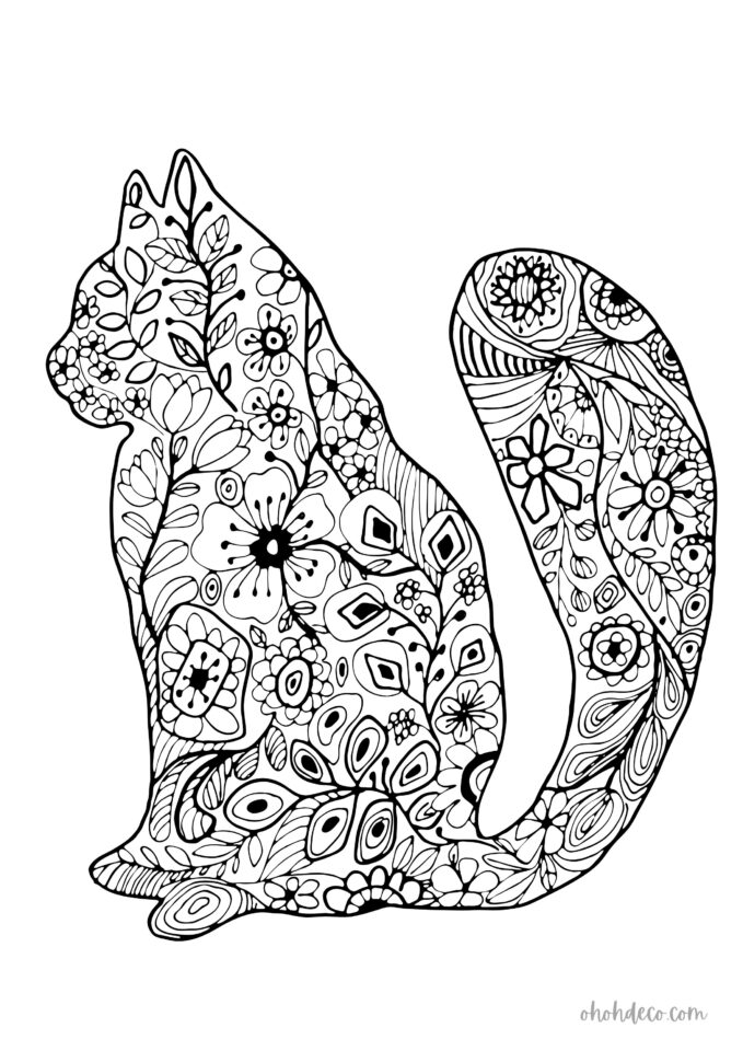 50 Mind-Blowing Cat Coloring Pages for Kids and Adults