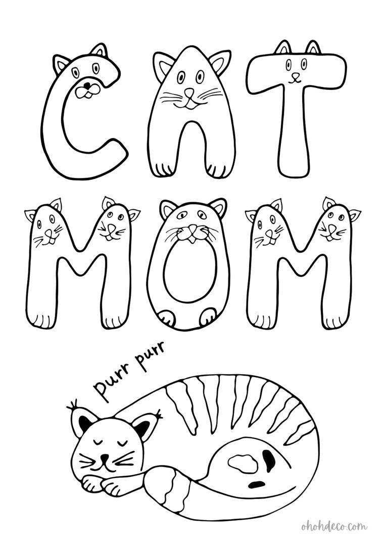 50 Mind-Blowing Cat Coloring Pages for Kids and Adults