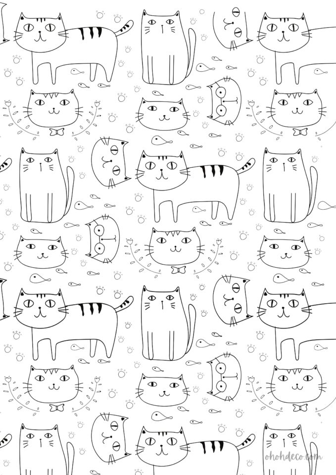 50 Mind-Blowing Cat Coloring Pages for Kids and Adults