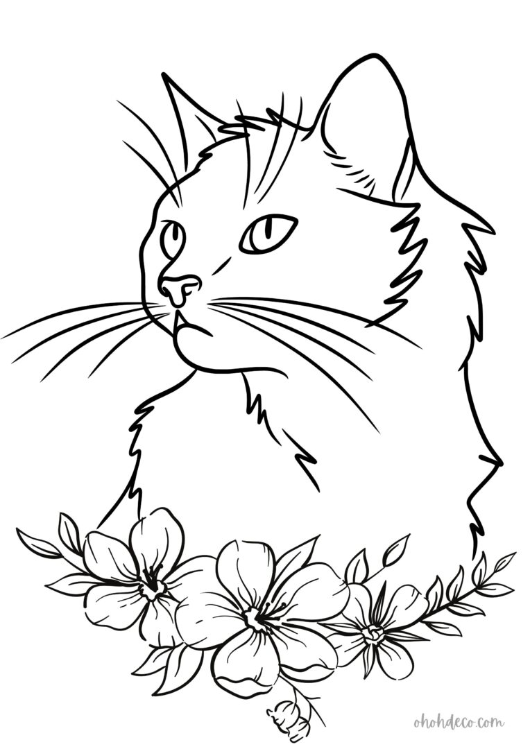50 Mind-Blowing Cat Coloring Pages for Kids and Adults