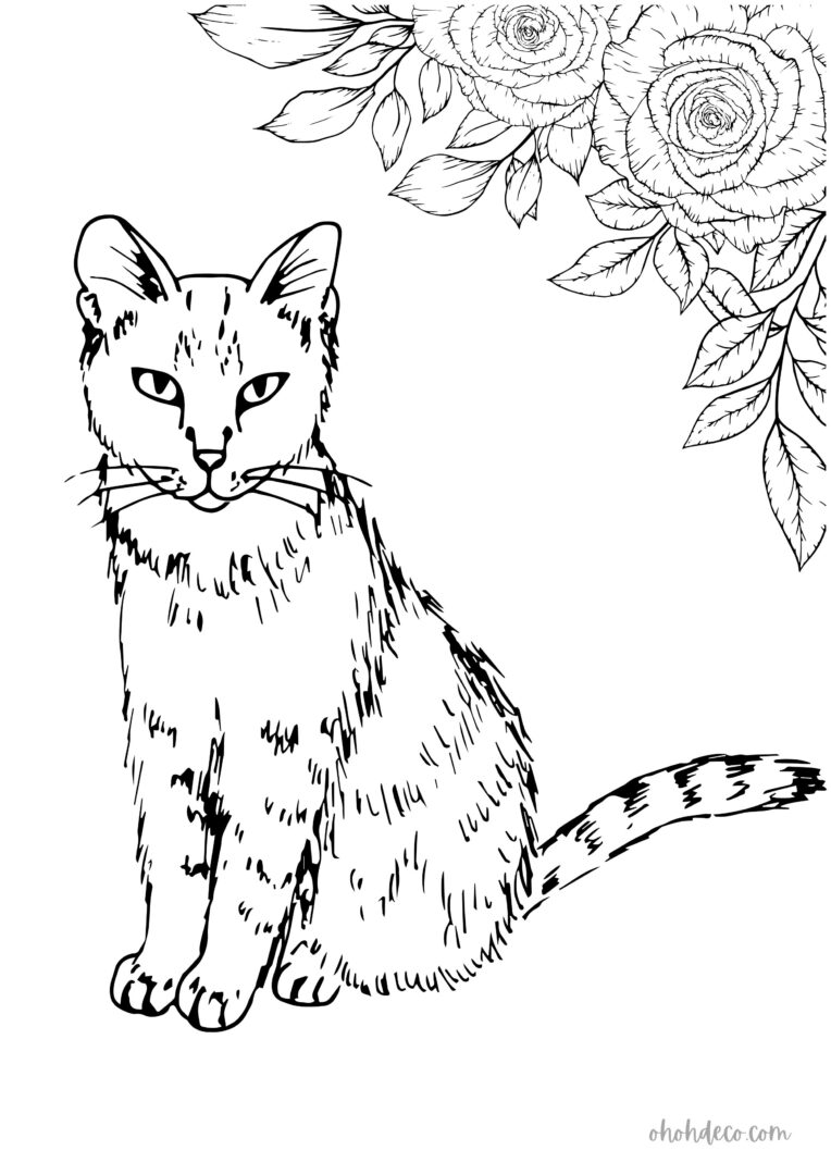 50 Mind-Blowing Cat Coloring Pages for Kids and Adults