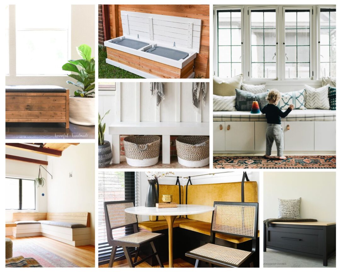 Bench with Storage DIY: 31 Ideas to Organize your Home