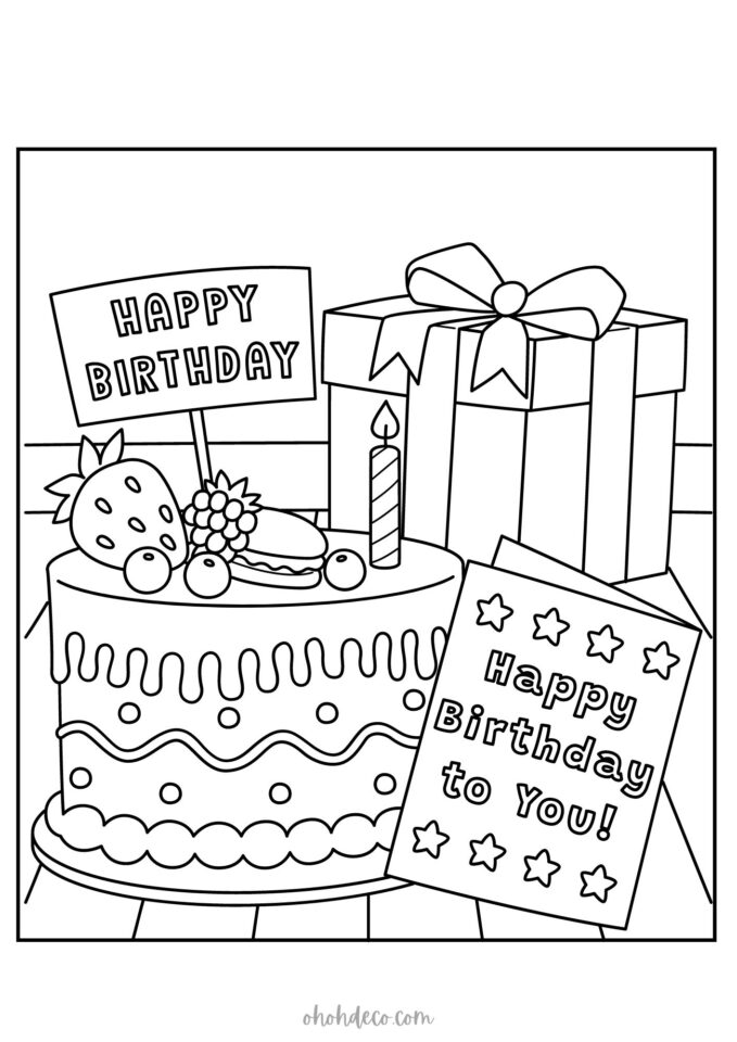 Happy Birthday Coloring Pages - Free Printable Fun for Everyone!