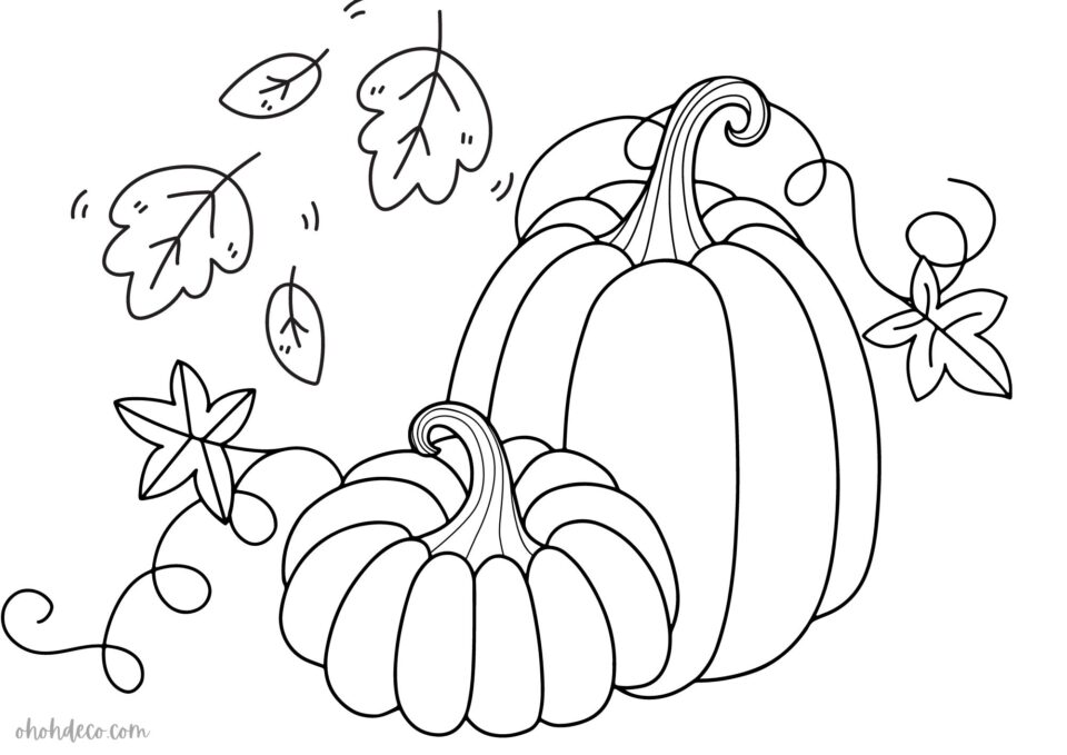 Pumpkin Fall Coloring Pages - Ohoh deco