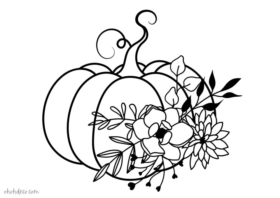Pumpkin flowers 1 Coloring Pages - Ohoh deco