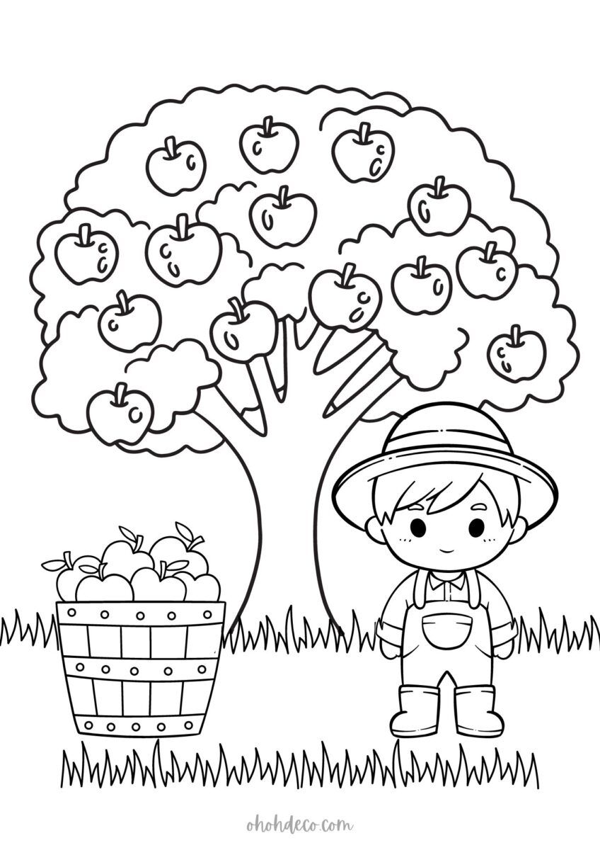 apple tree coloring page - Ohoh deco