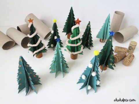 How to make Toilet Paper roll Christmas Tree