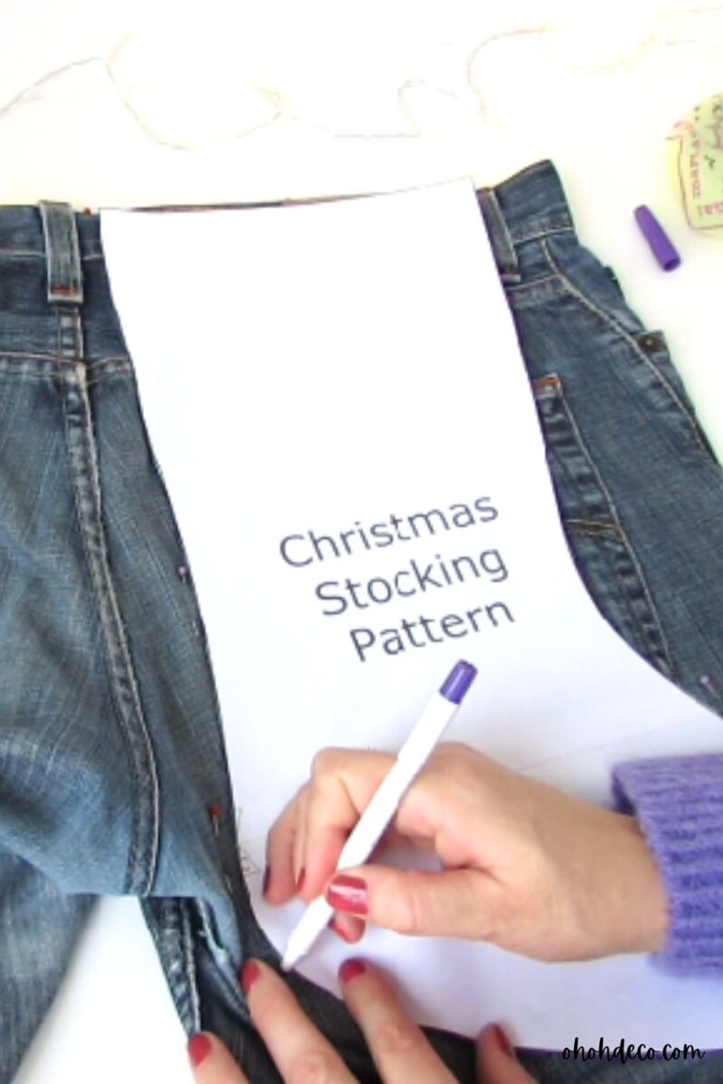 How to make Denim Christmas Stockings