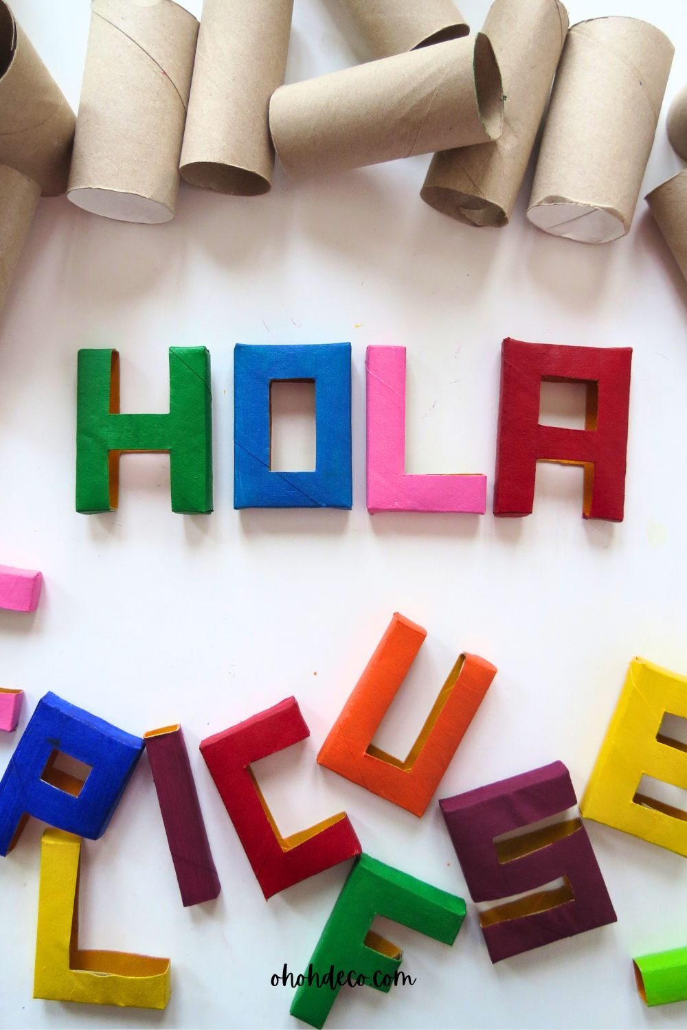 How to Make 3D Letters Using Toilet Paper Rolls
