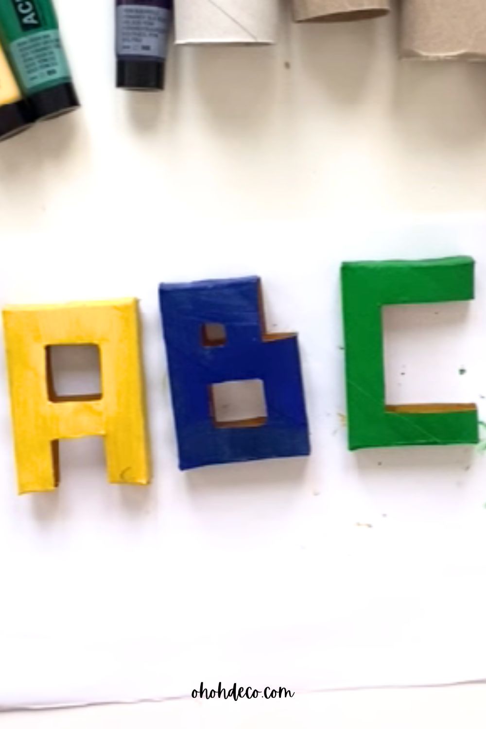 How to Make 3D Letters Using Toilet Paper Rolls