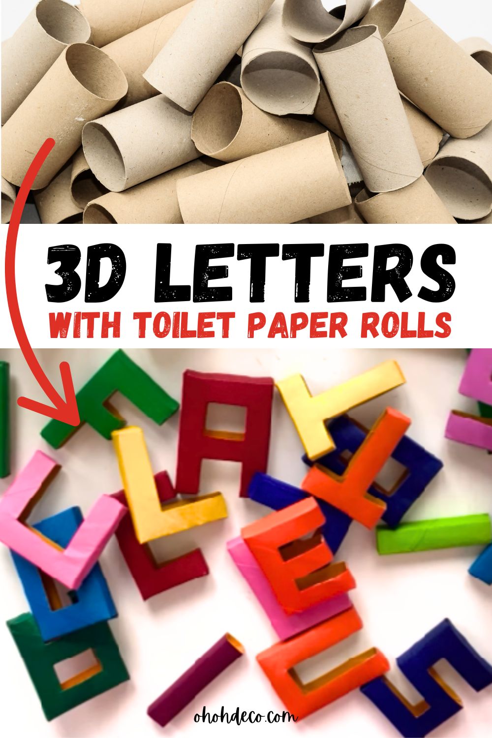 How to Make 3D Letters Using Toilet Paper Rolls